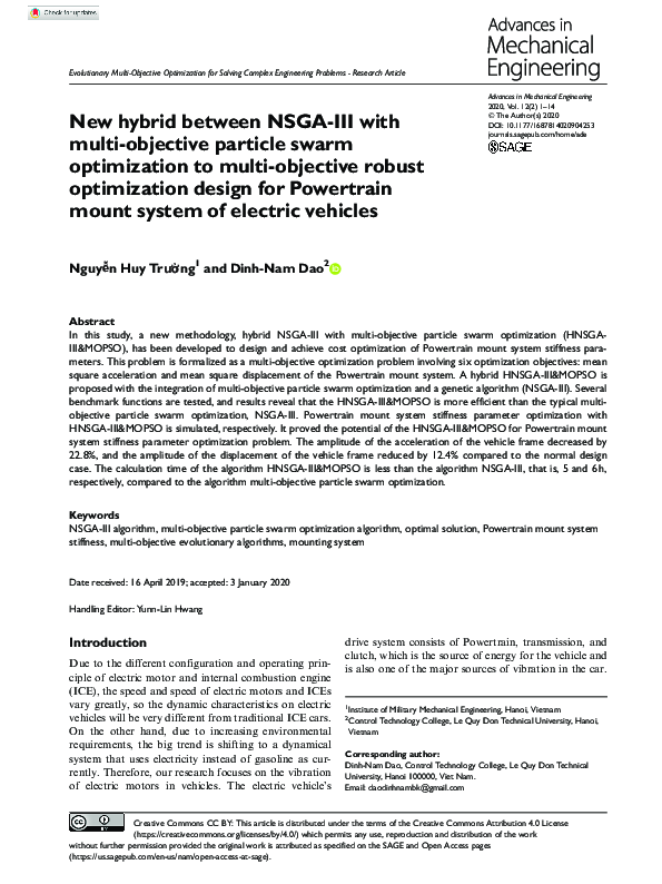 (PDF) New hybrid between NSGA-III with multi-objective particle swarm optimization to multi ...