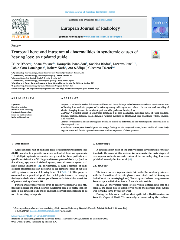 (PDF) Temporal bone and intracranial abnormalities in syndromic causes ...