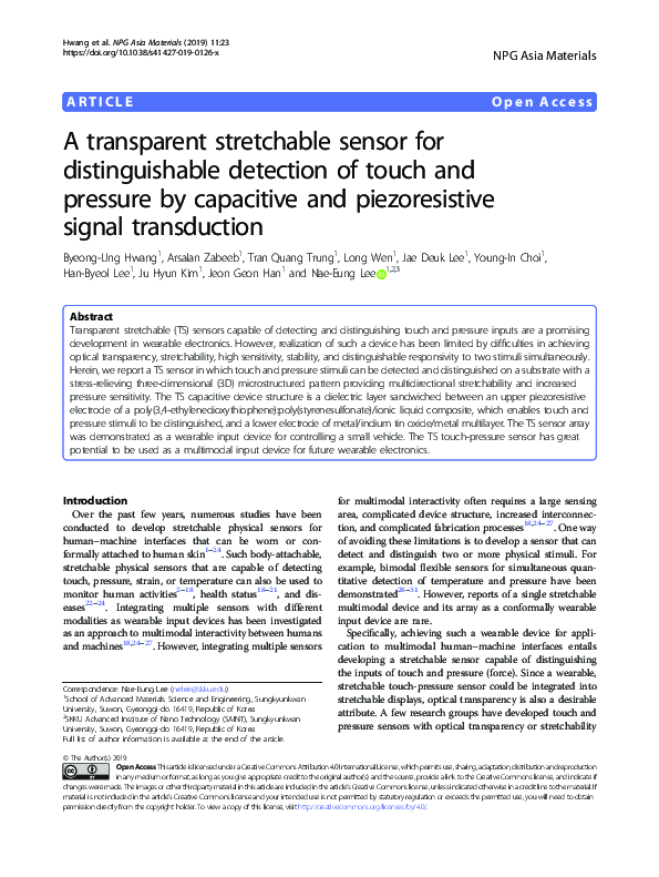 (PDF) A transparent stretchable sensor for distinguishable detection of ...