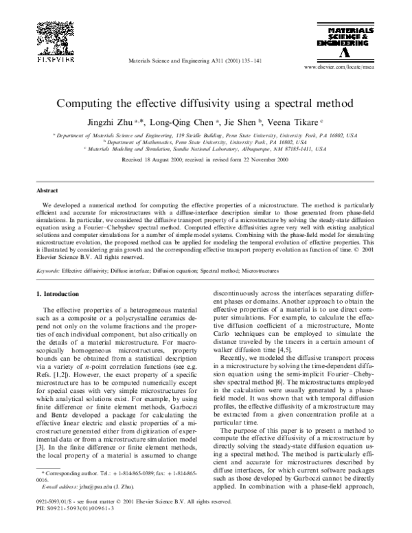 (PDF) Computing the effective diffusivity using a spectral method