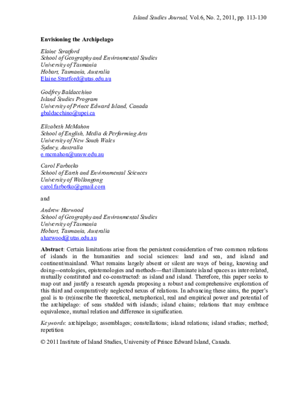 (PDF) Envisioning the Archipelago