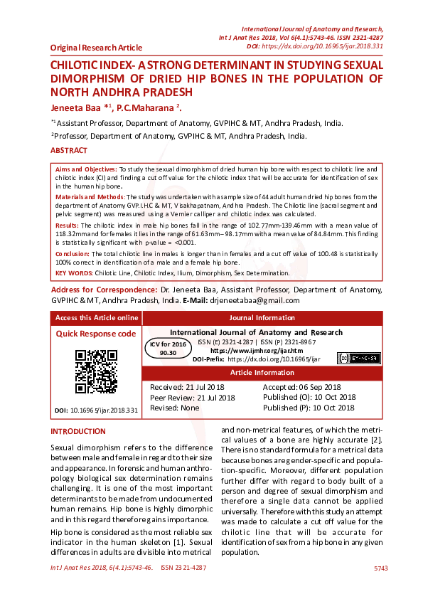 (PDF) Chilotic Index- a Strong Determinant in Studying Sexual ...