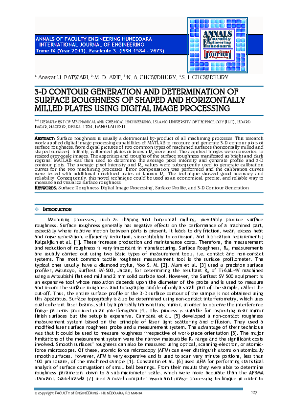 (PDF) 3-D contour generation and determination of surface roughness of shaped and horizontally ...
