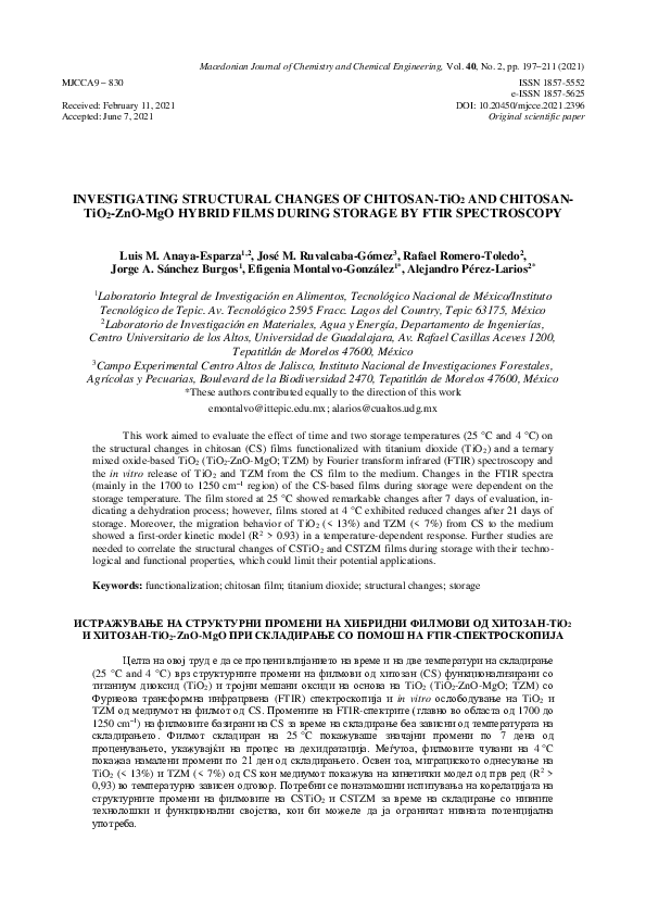 (PDF) Investigating structural changes of Chitosan-TiO2 and Chitosan ...