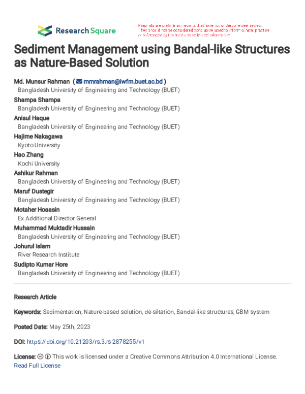 (PDF) Sediment Management using Bandal-like Structures as Nature-Based ...
