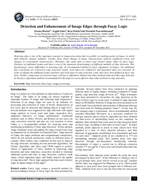 Pdf Detection And Enhancement Of Image Edges Through Fuzzy Logic