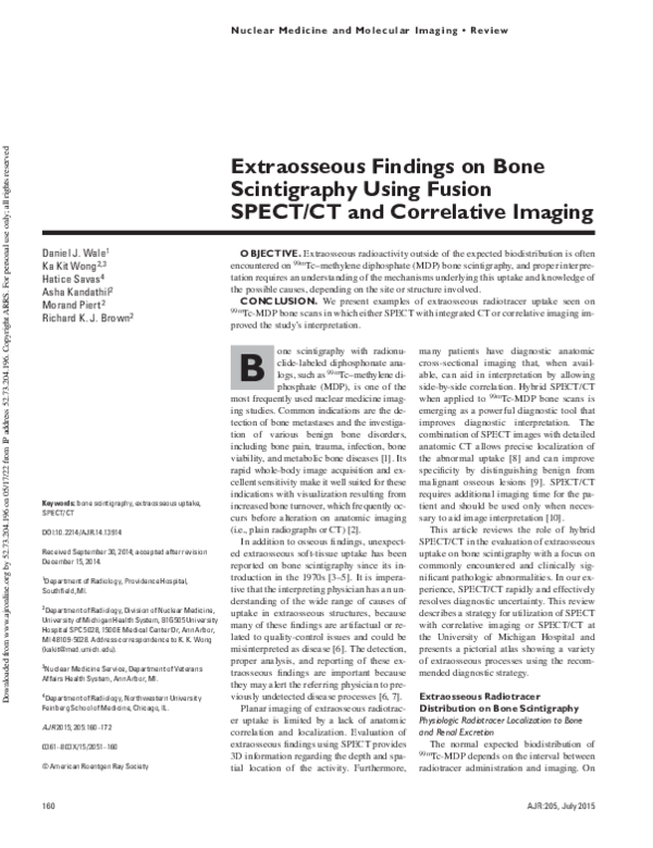 (PDF) Extraosseous Findings on Bone Scintigraphy Using Fusion SPECT/CT ...