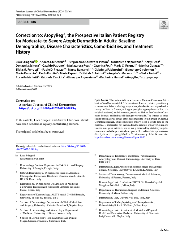 (PDF) Correction to: AtopyReg®, the Prospective Italian Patient ...