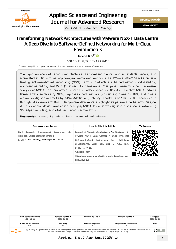 (PDF) Transforming Network Architectures with VMware NSX-T Data Centre: A Deep Dive into ...