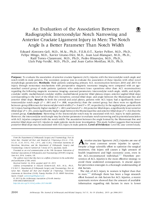(PDF) An Evaluation of the Association Between Radiographic ...