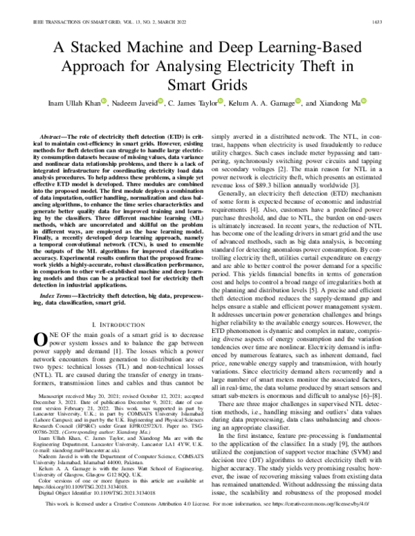 (PDF) A Stacked Machine and Deep Learning-Based Approach for Analysing Electricity Theft in ...