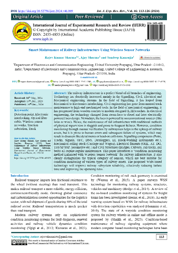 (PDF) Smart Maintenance of Railway Infrastructure Using Wireless Sensor Networks