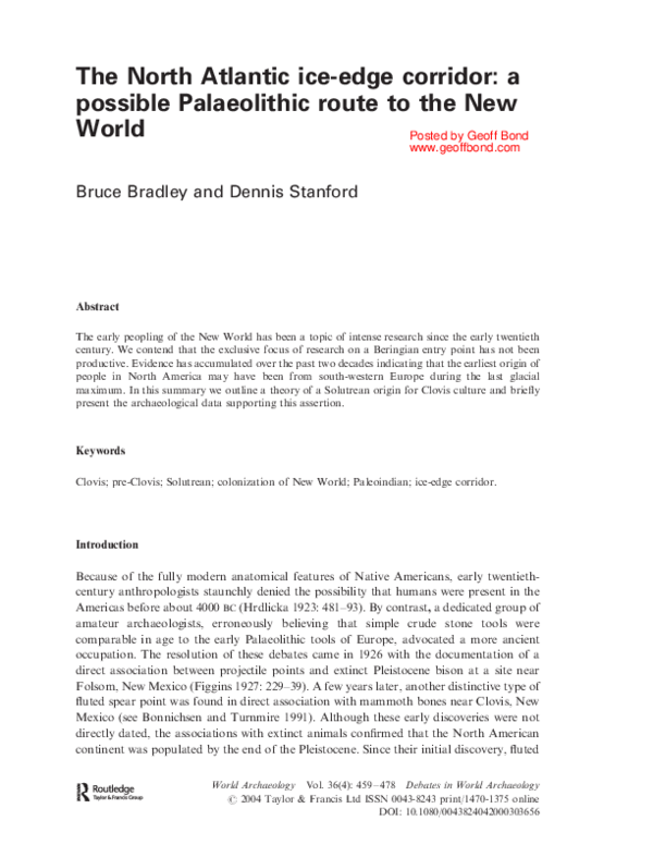 (PDF) The North Atlantic ice-edge corridor: A possible Palaeolithic ...