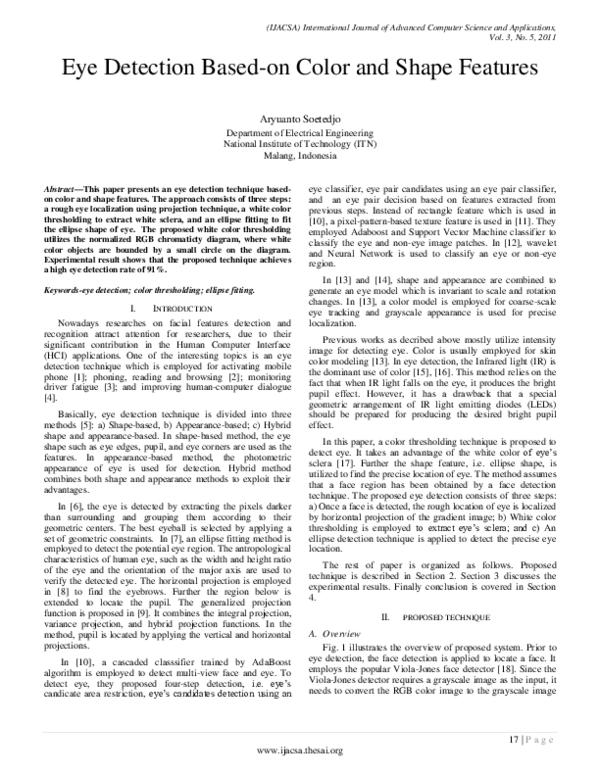 (PDF) Eye Detection Based-on Color and Shape Features