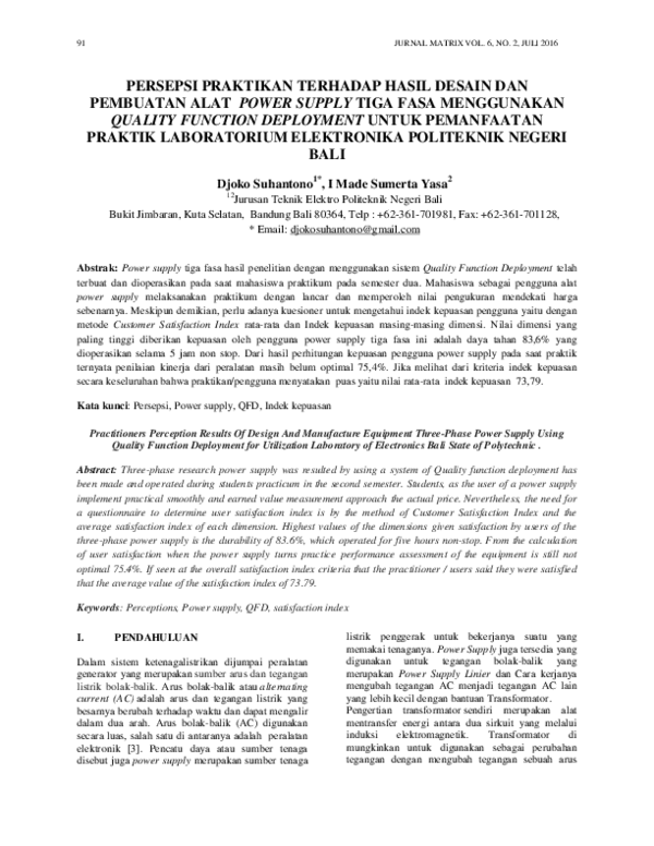 (PDF) Persepsi Praktikan Terhadap Hasil Desain Dan Pembuatan Alat Power ...