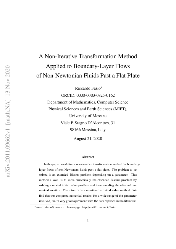 (PDF) A Non-Iterative Transformation Method Applied to Boundary-Layer Flows of Non-Newtonian ...