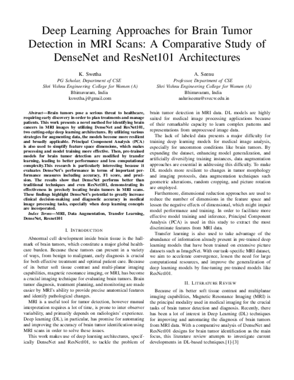 (PDF) Deep Learning Approaches for Brain Tumor Detection in MRI Scans: A Comparative Study of ...