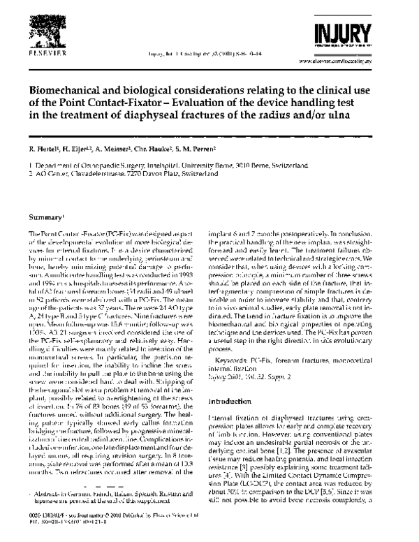 (PDF) Biomechanical and biological considerations relating to the ...