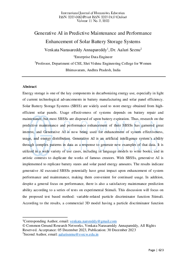 (PDF) Generative AI in Predictive Maintenance and Performance ...