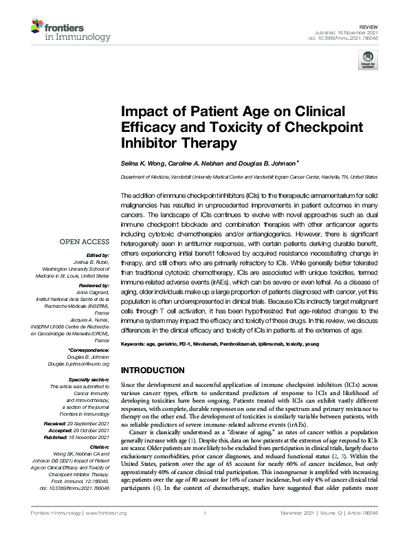 (PDF) Impact of Patient Age on Clinical Efficacy and Toxicity of ...