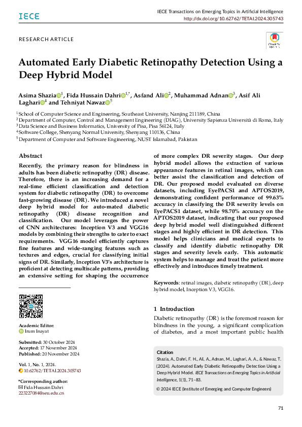 (PDF) Automated Early Diabetic Retinopathy Detection Using a Deep ...