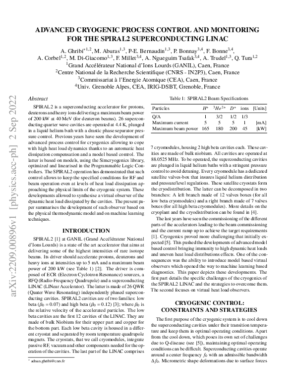 (PDF) Advanced cryogenic process control and monitoring for the SPIRAL2 ...