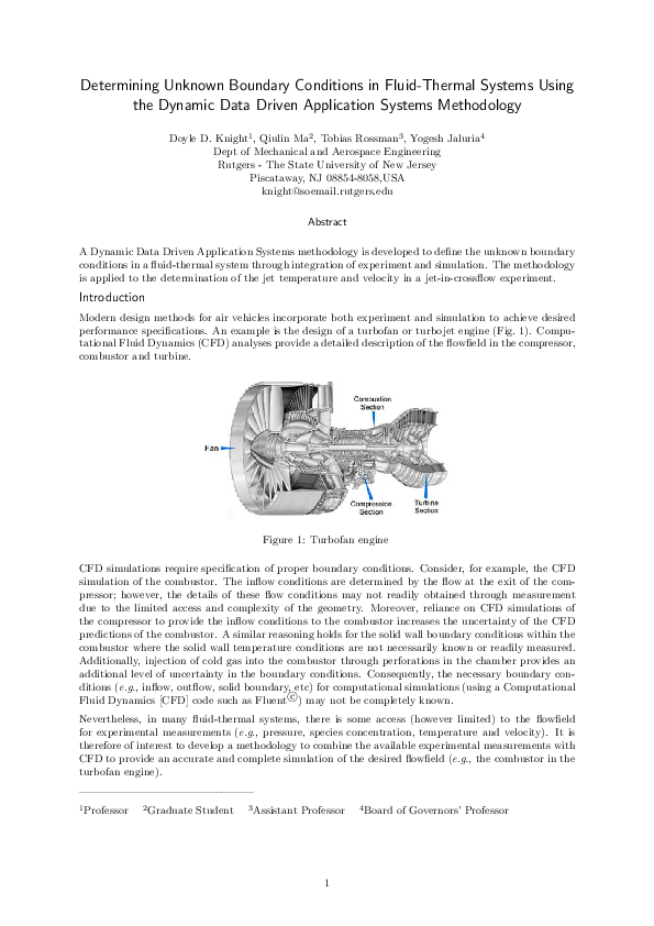 (PDF) Determining Unknown Boundary Conditions in Fluid-Thermal Systems Using the Dynamic Data ...