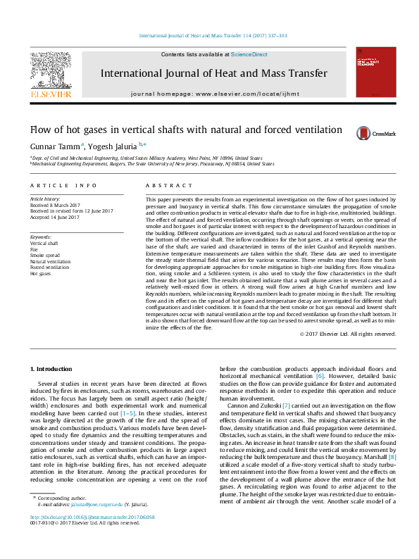 (PDF) Flow of hot gases in vertical shafts with natural and forced ...