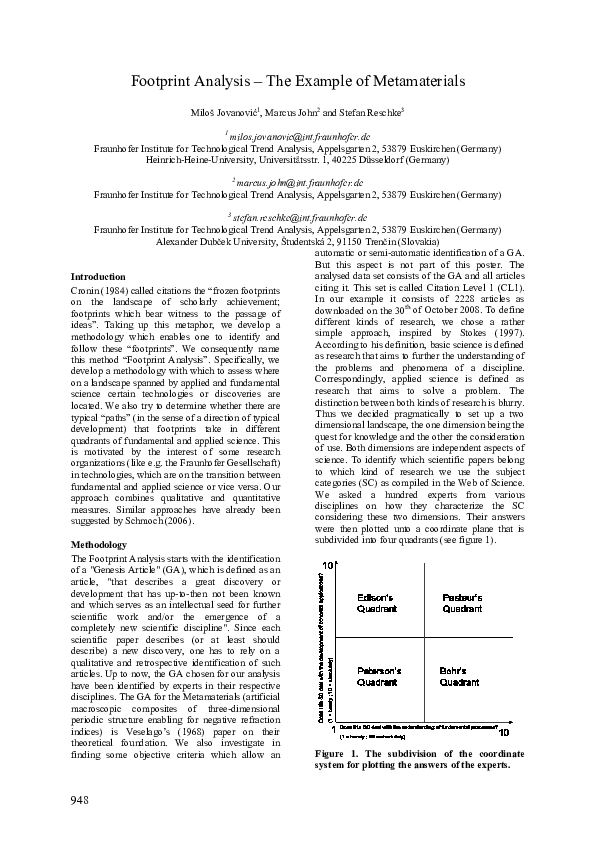 (PDF) Footprint Analysis – The Example of Metamaterials