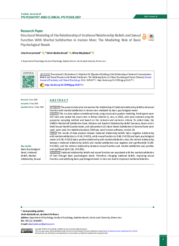 (PDF) Structural Modeling of the Relationship of Irrational ...