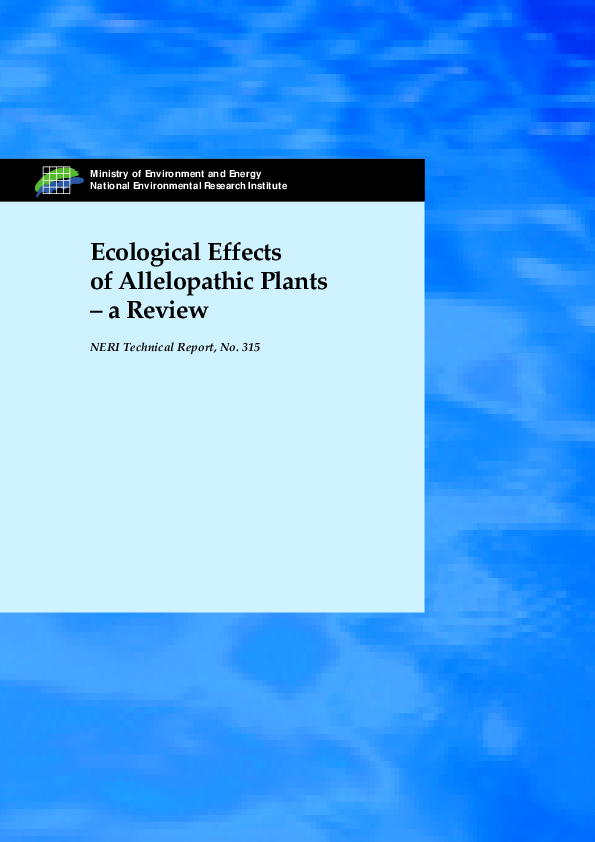 (PDF) Data sheet Title: Ecological Effects of Allelopathic Plants – a ...