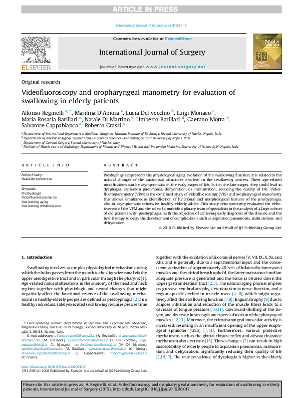 (PDF) Videofluoroscopy and oropharyngeal manometry for evaluation of ...