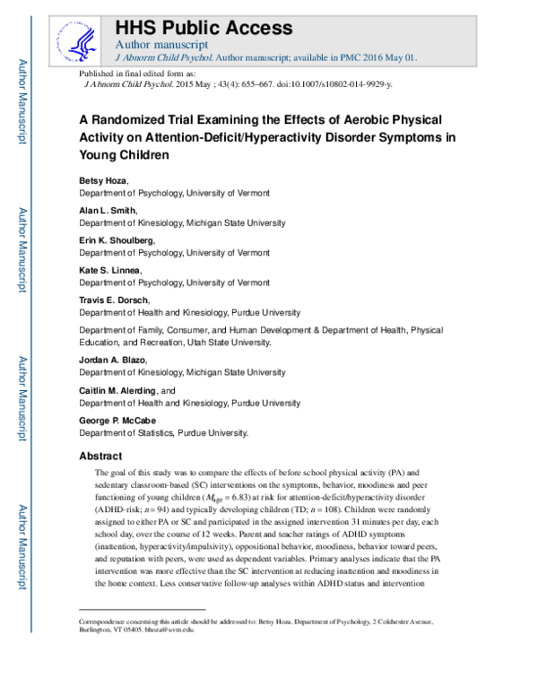 (PDF) A Randomized Trial Examining the Effects of Aerobic Physical ...