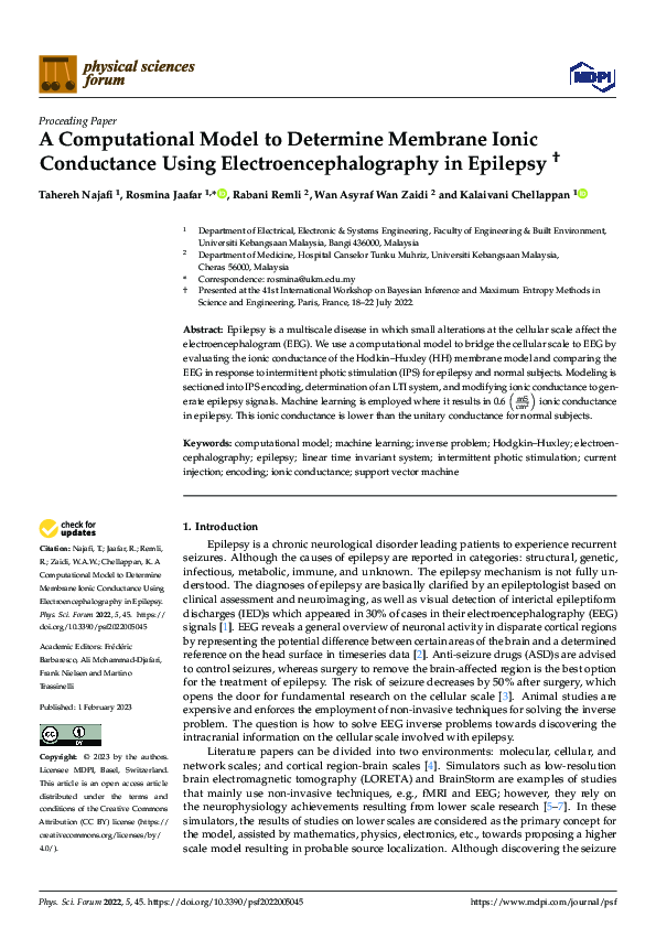 A Computational Model to Determine Membrane Ionic Conductance Using Electroencephalography in ...