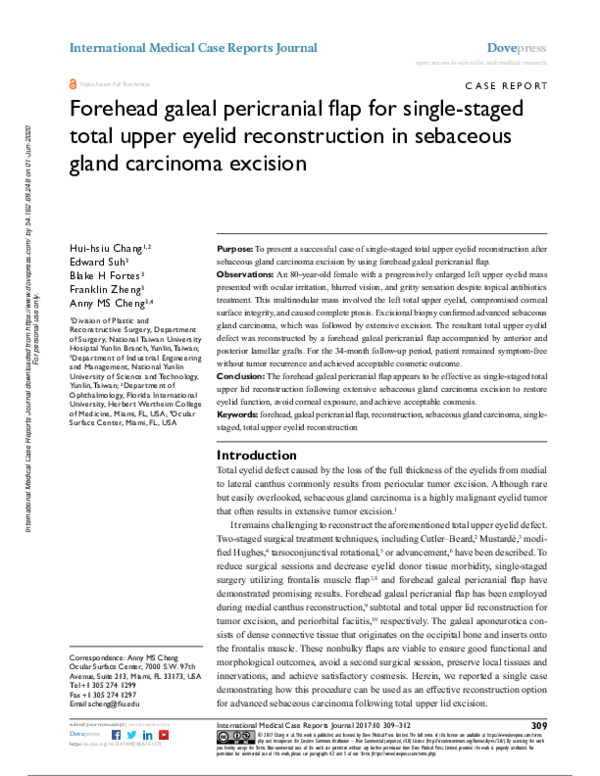(PDF) Forehead galeal pericranial flap for single-staged total upper ...
