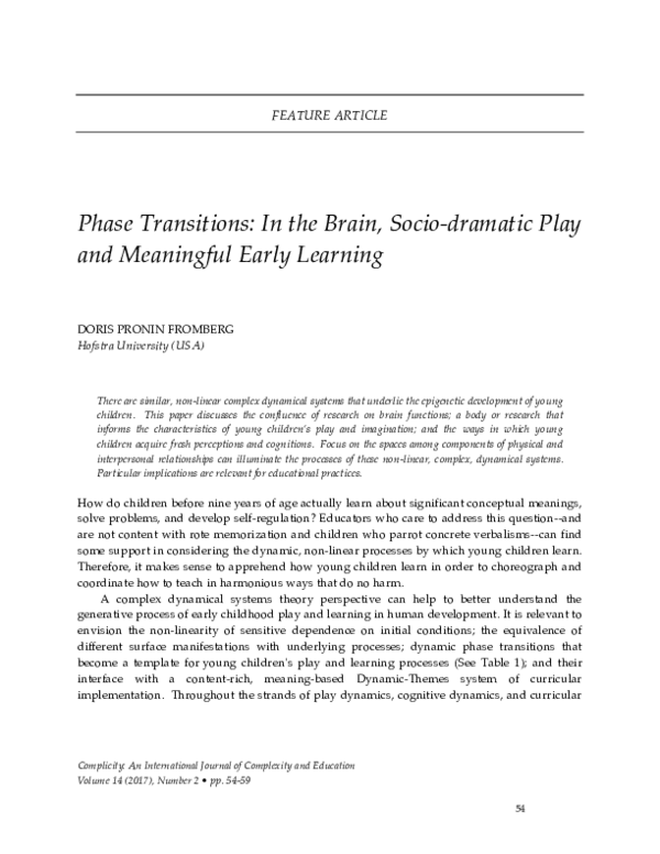 (PDF) Phase Transitions: In the Brain, Socio-­dramatic Play and ...