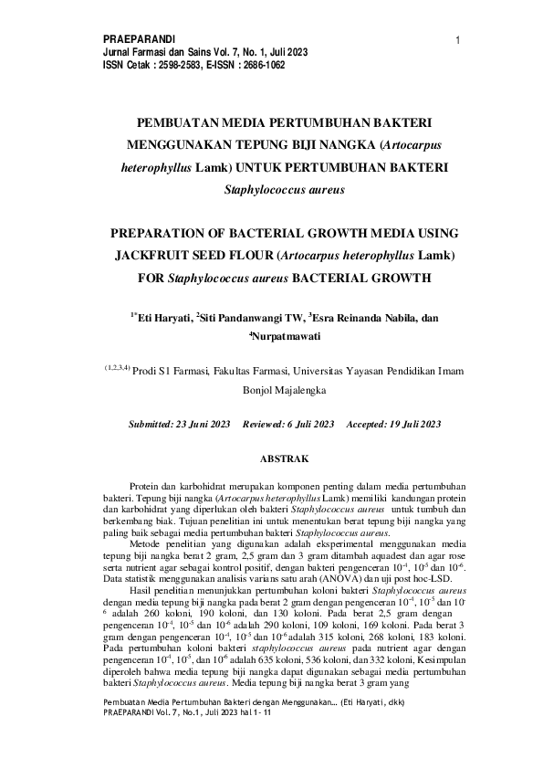 (PDF) PEMBUATAN MEDIA PERTUMBUHAN BAKTERI MENGGUNAKAN TEPUNG BIJI ...
