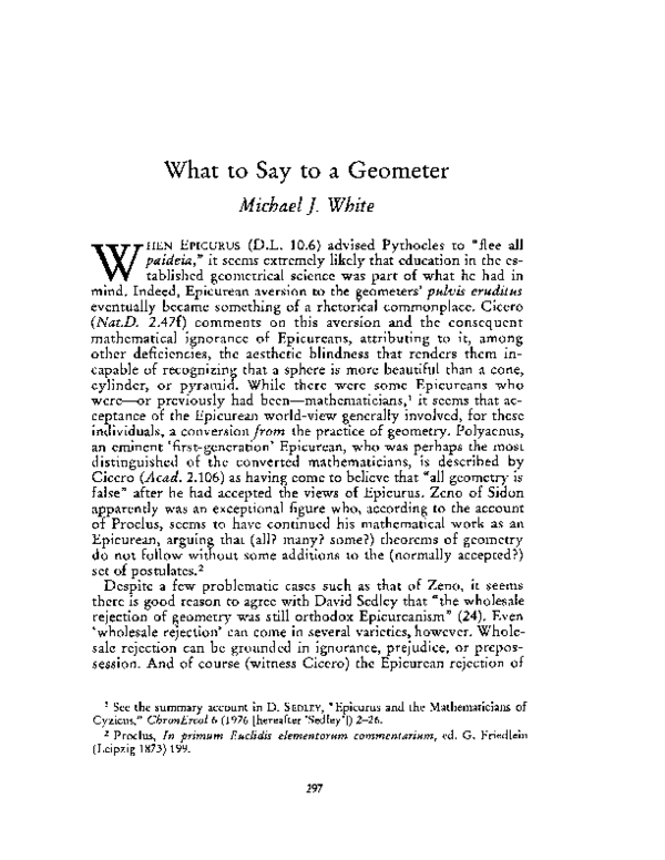 (PDF) What to Say to a Geometer