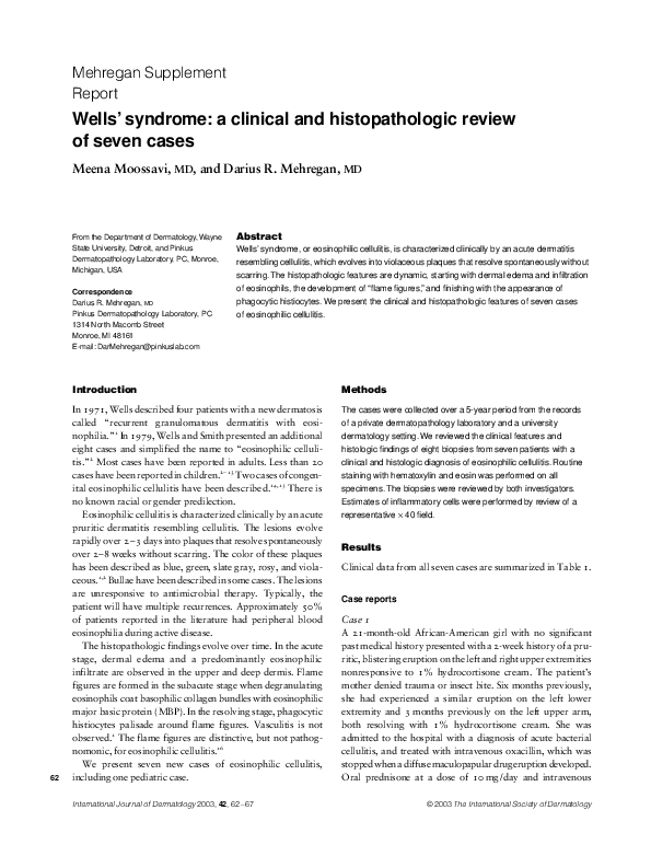 (PDF) Wells’ syndrome: a clinical and histopathologic review of seven cases