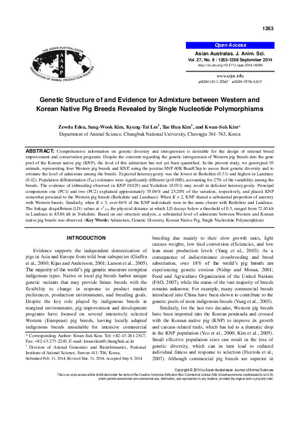 (PDF) Genetic Structure of and Evidence for Admixture between Western ...