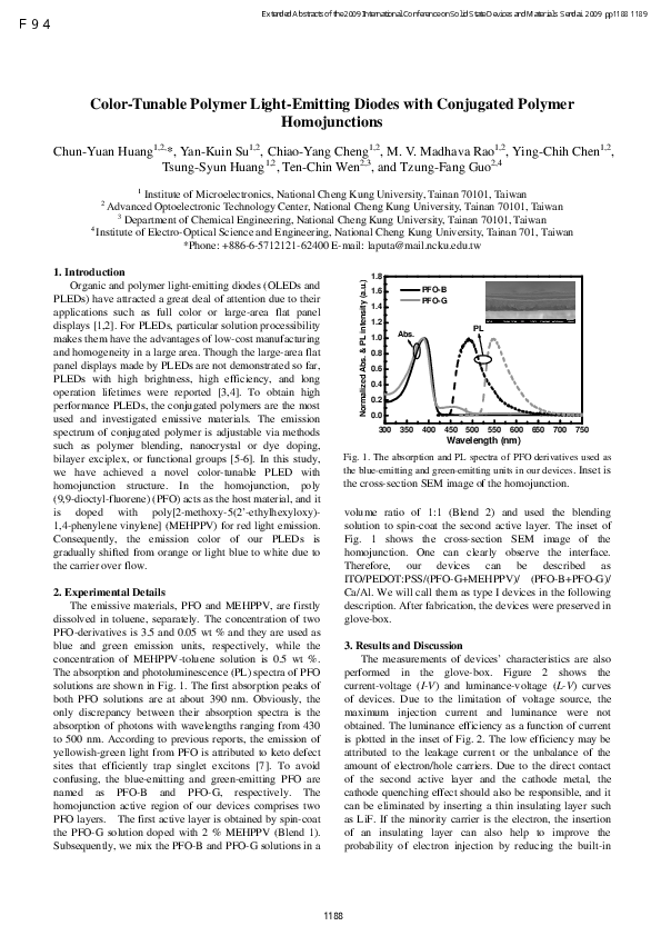 (PDF) Color-Tunable Polymer Light-Emitting Diodes with Conjugated ...