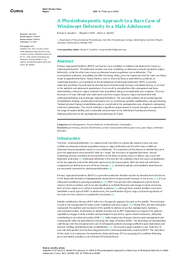 (PDF) A Physiotherapeutic Approach to a Rare Case of Windswept ...