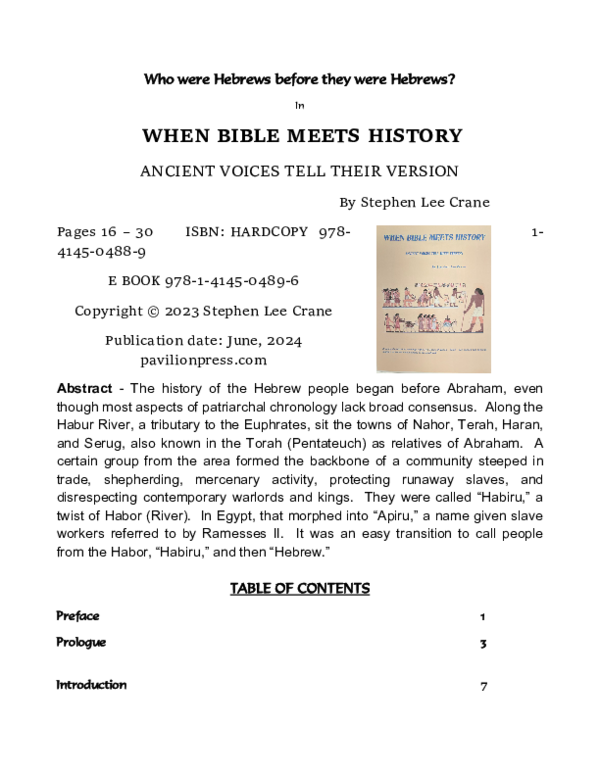 (PDF) Who were Hebrews before they were Hebrews? In WHEN BIBLE MEETS ...