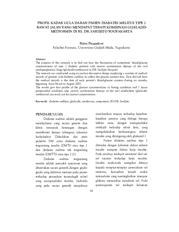 (PDF) Profil Kadar Gula Darah Pasien Diabates Melitus Tipe 2 Rawat ...