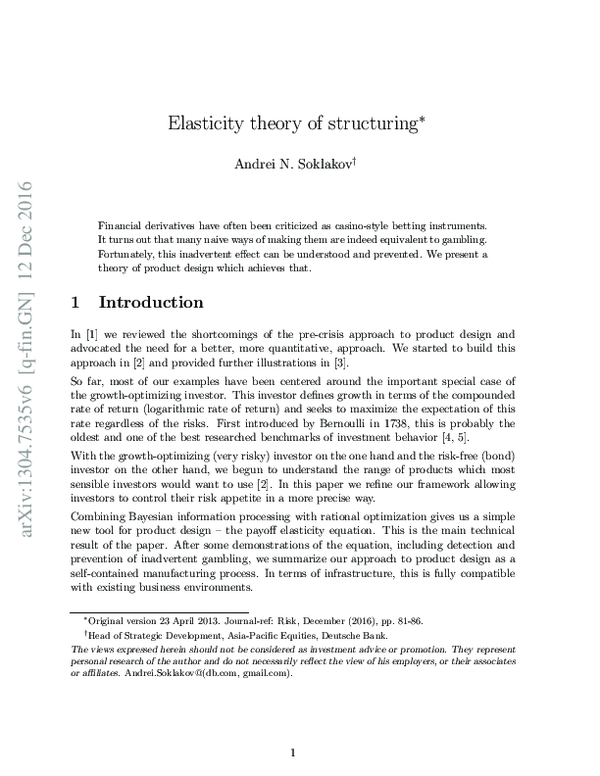 Pdf Elasticity Theory Of Structuring