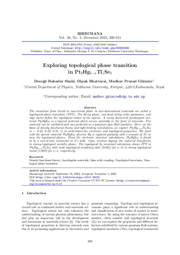 (PDF) Exploring topological phase transition in Pt2Hg1−xTlxSe3
