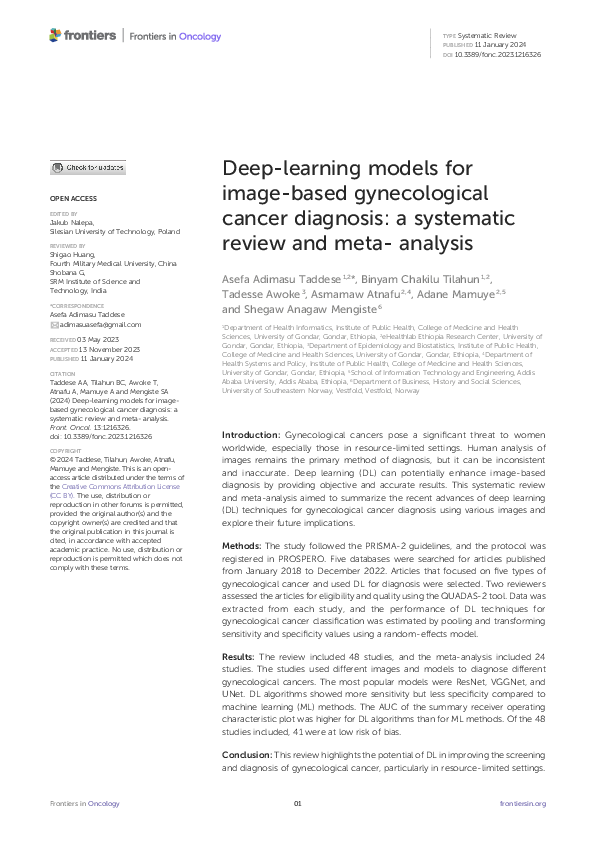 (PDF) Deep-learning models for image-based gynecological cancer ...