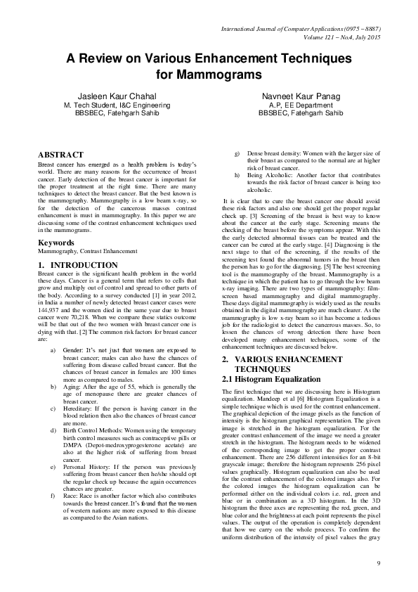 (PDF) 9 A Review on Various Enhancement Techniques