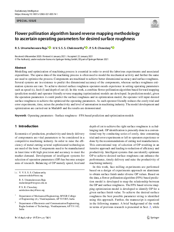 (PDF) Flower pollination algorithm based reverse mapping methodology to ...
