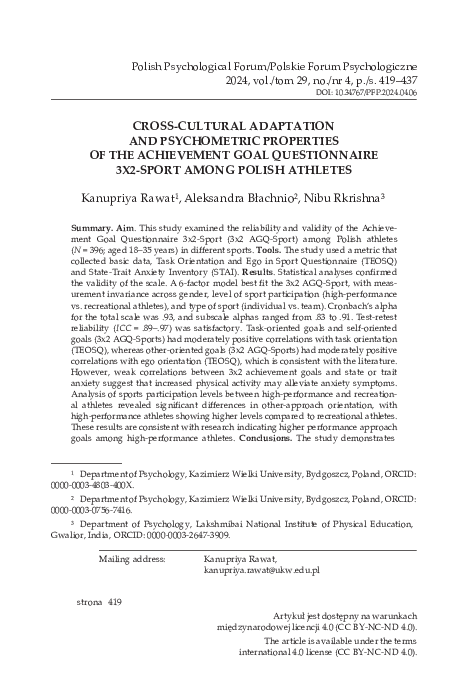 (PDF) CROSS-CULTURAL ADAPTATION AND PSYCHOMETRIC PROPERTIES OF THE ACHIEVEMENT GOAL ...